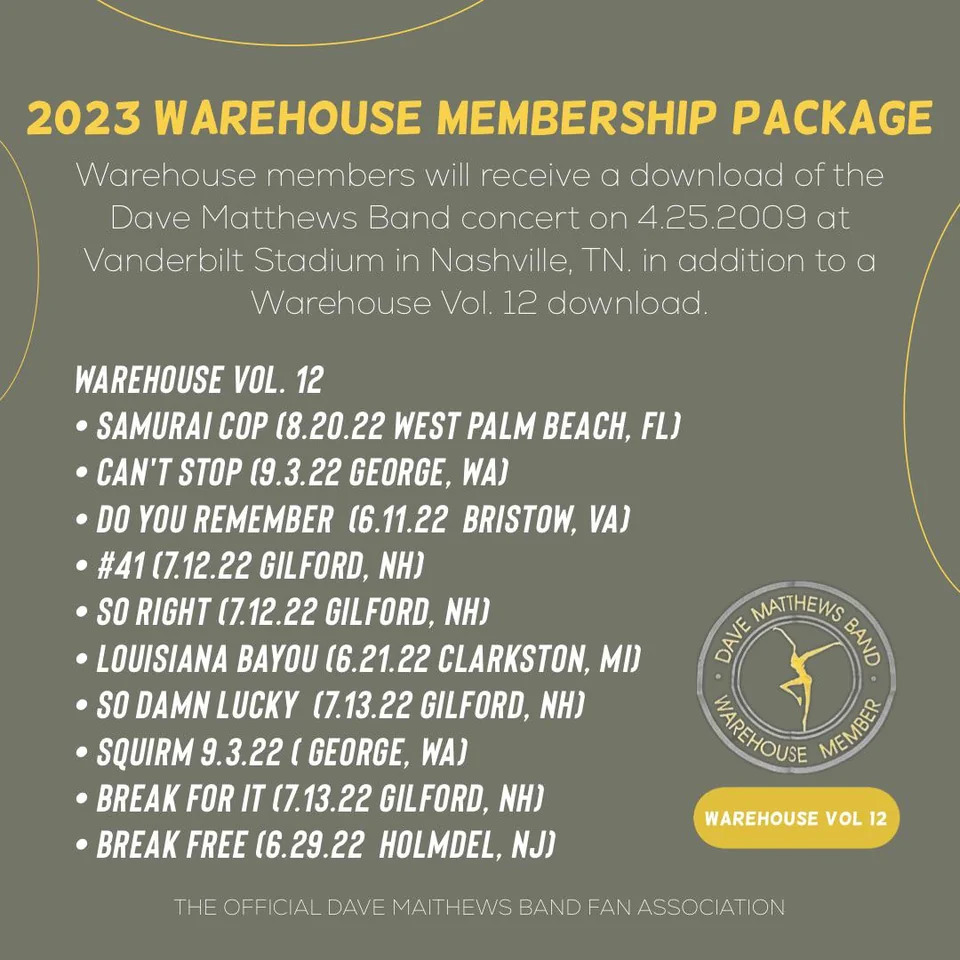 Dave Matthews Band Warehouse Vol. 12 announced – DMBnews.net